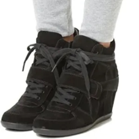 Ash | Shoes | Ash Womens Bowie Wedge Black Suede Sneakers Shoes Laceup ...